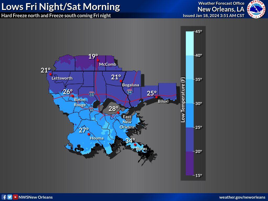 Weekend weather forecast shows freezing temps in Louisiana | Weather ...