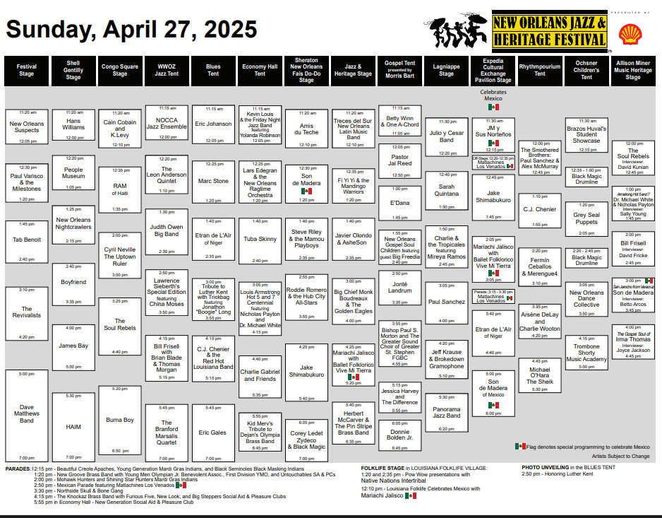 Jazz Fest 2025 cubes are out. See the schedule here. | Louisiana ...