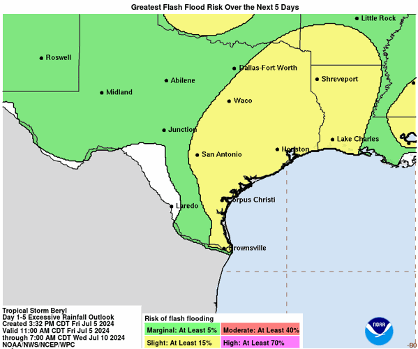 Beryl track shifts east again; Louisiana in forecast cone | Hurricane ...