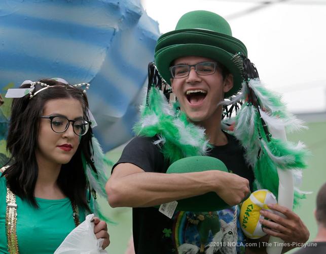 Irish Channel parade flows slowly down Magazine on St. Patrick's Day ...