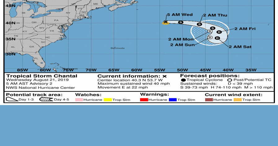 Tropical Storm Chantal forms in north Atlantic; no threat to land ...