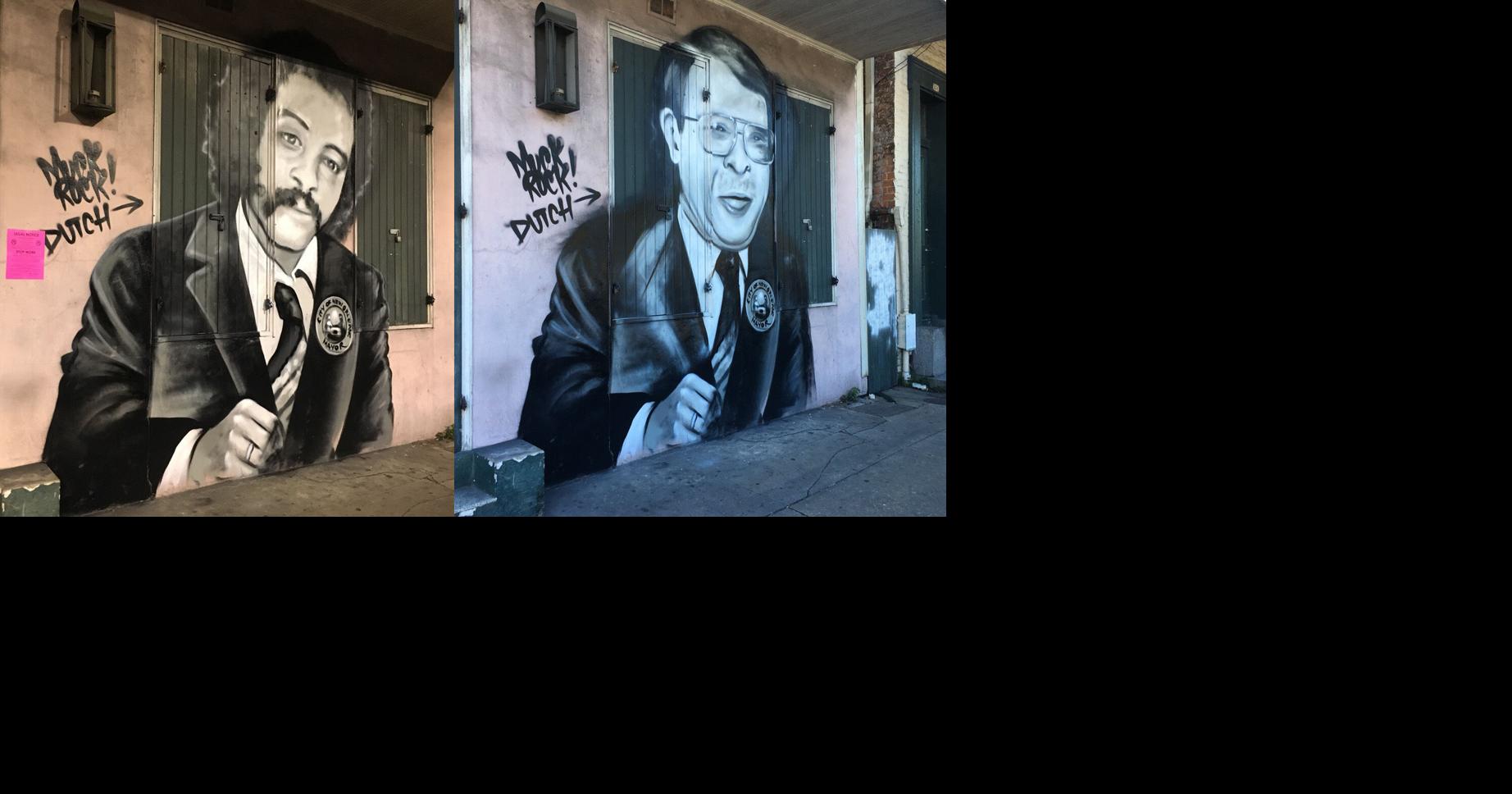 Graffiti portrait of former New Orleans Mayor Dutch Morial appears and ...