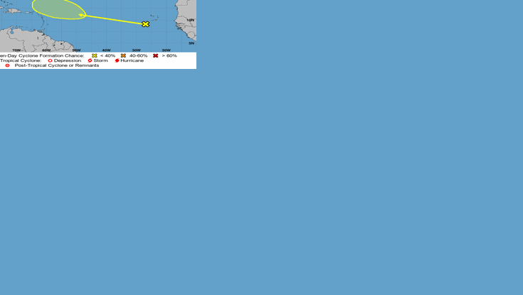 Just one Atlantic disturbance remains after others dissipate ...