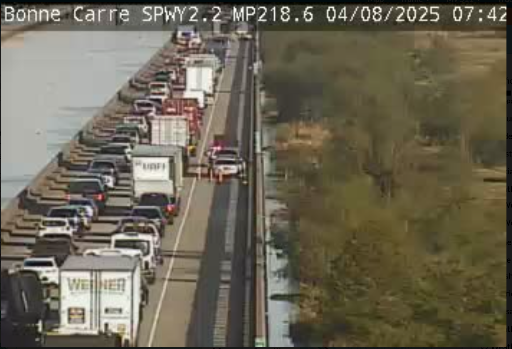 Crashes cause serious congestion at Bonnet Carre Spillway | Traffic ...