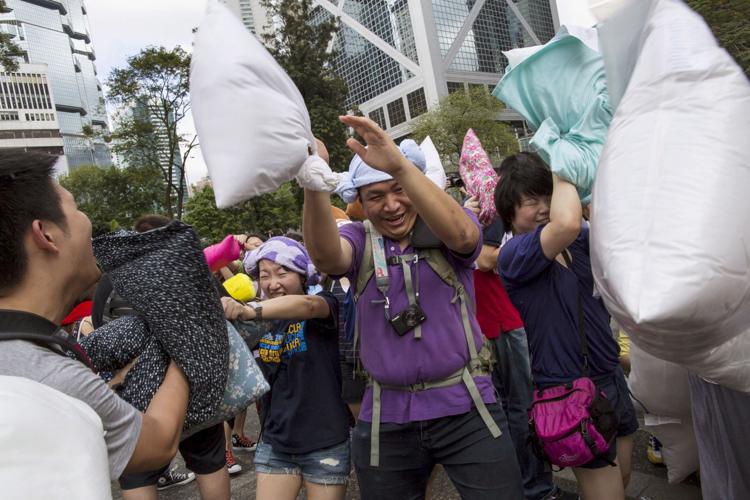International Pillow Fight Day People Are Clobbering Each Other With Pillows Around The World