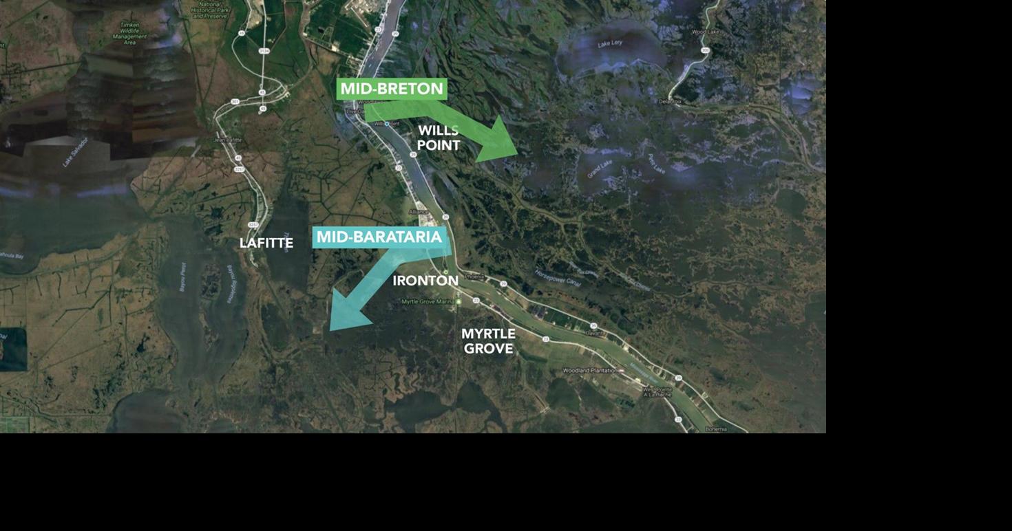 Proposed Mid-Barataria and Mid-Breton Sediment Diversion locations ...