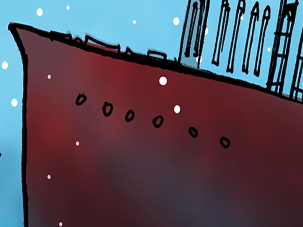 cartoon sinking ship