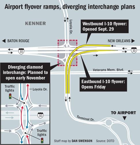 Second flyover ramp for New Orleans airport and I-10 to open | Traffic ...