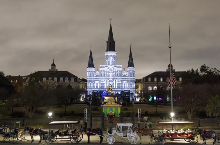 St.Louis Cathedral glows with laser light for Super Bowl LIX | Super Bowl | nola.com