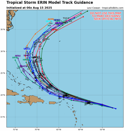 Hurricane Erin models | | nola.com