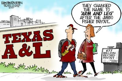 College Football Coach Jimbo Fisher buyout cartoon | Walt Handelsman ...