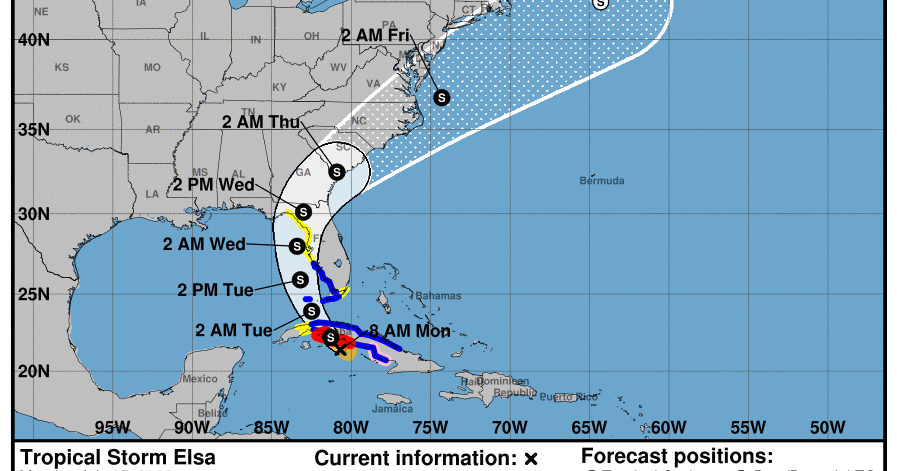 Elsa track 7 a.m. Monday | | nola.com