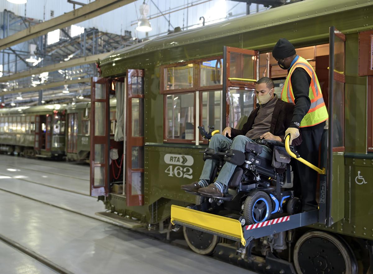 Photos: RTA introduces three St. Charles Streetcars with ADA compliant ...