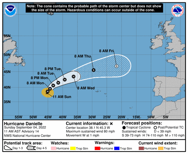 Forecasters monitor Hurricane Danielle, Tropical Storm Earl and new ...