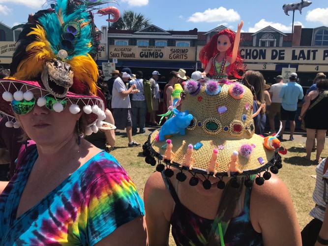 Jazz Fest fashion: Dinosaur costumes, stylish couples on the 1st day of ...