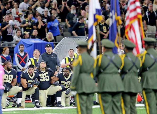 Fans boo kneeling New Orleans Saints players during tribute to fallen ...