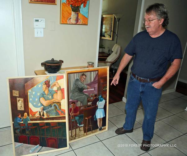Artist Bill Crowell paints 'unique' scene of the old Crash Landing bar ...