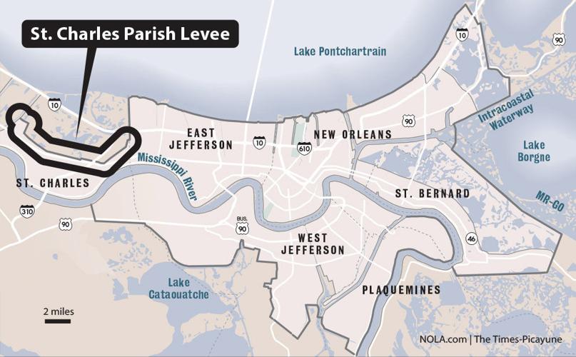 New Orleans area hurricane levee system: St. Charles Parish levee ...