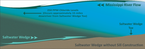 What is a saltwater wedge & why is it in Mississippi River ...