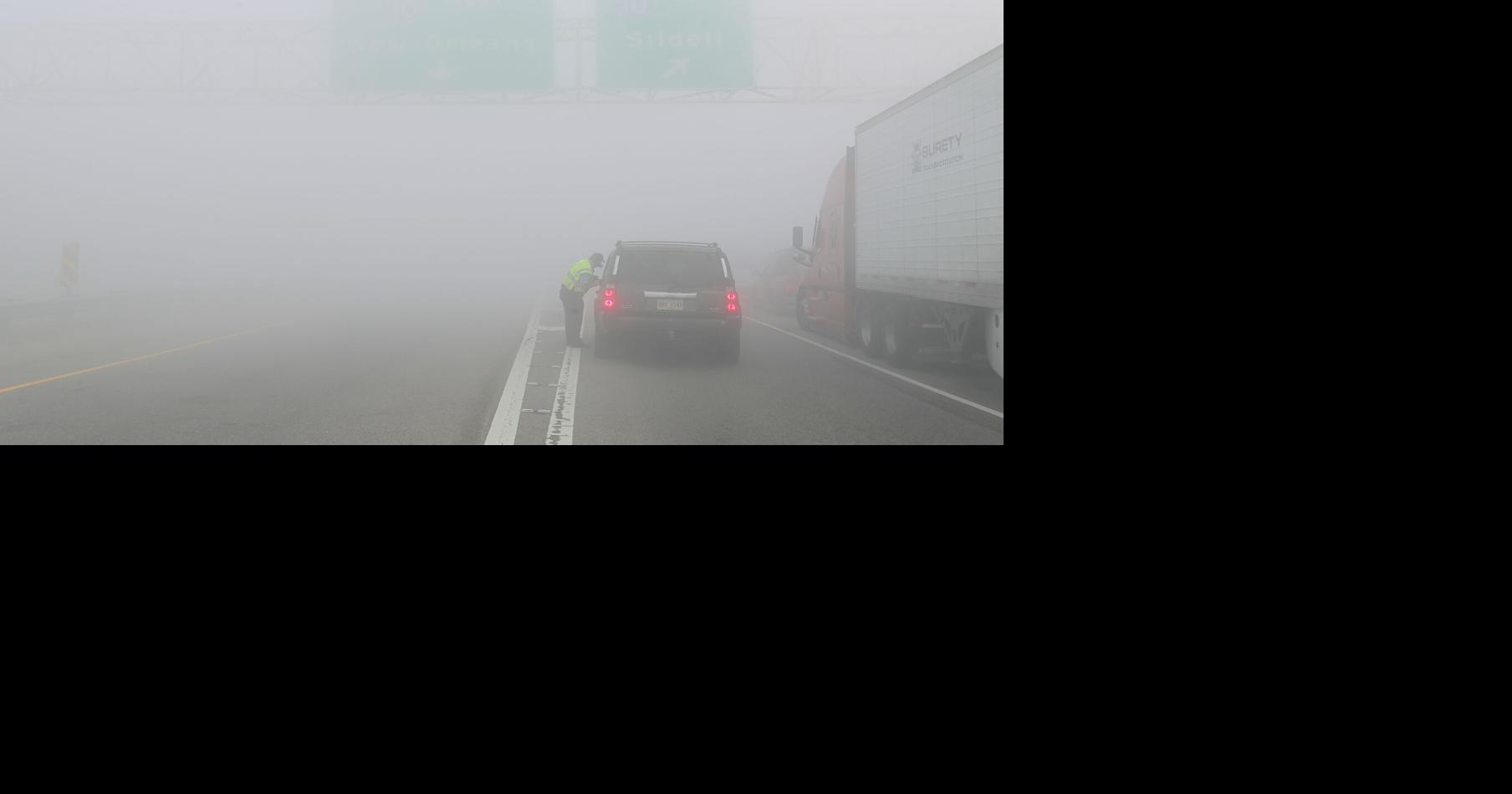 Dense fog in New Orleans area causing backup on Causeway | Traffic ...