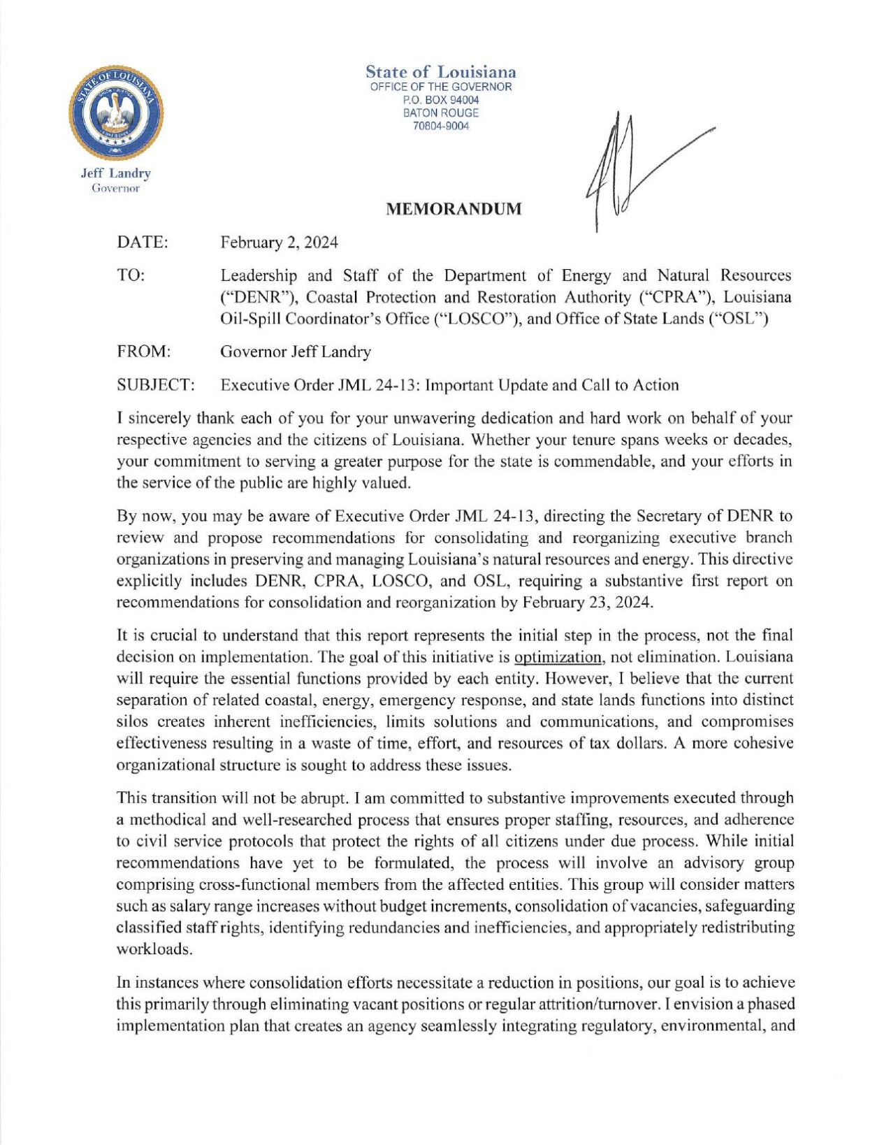 Landry consolidation memorandum | | nola.com