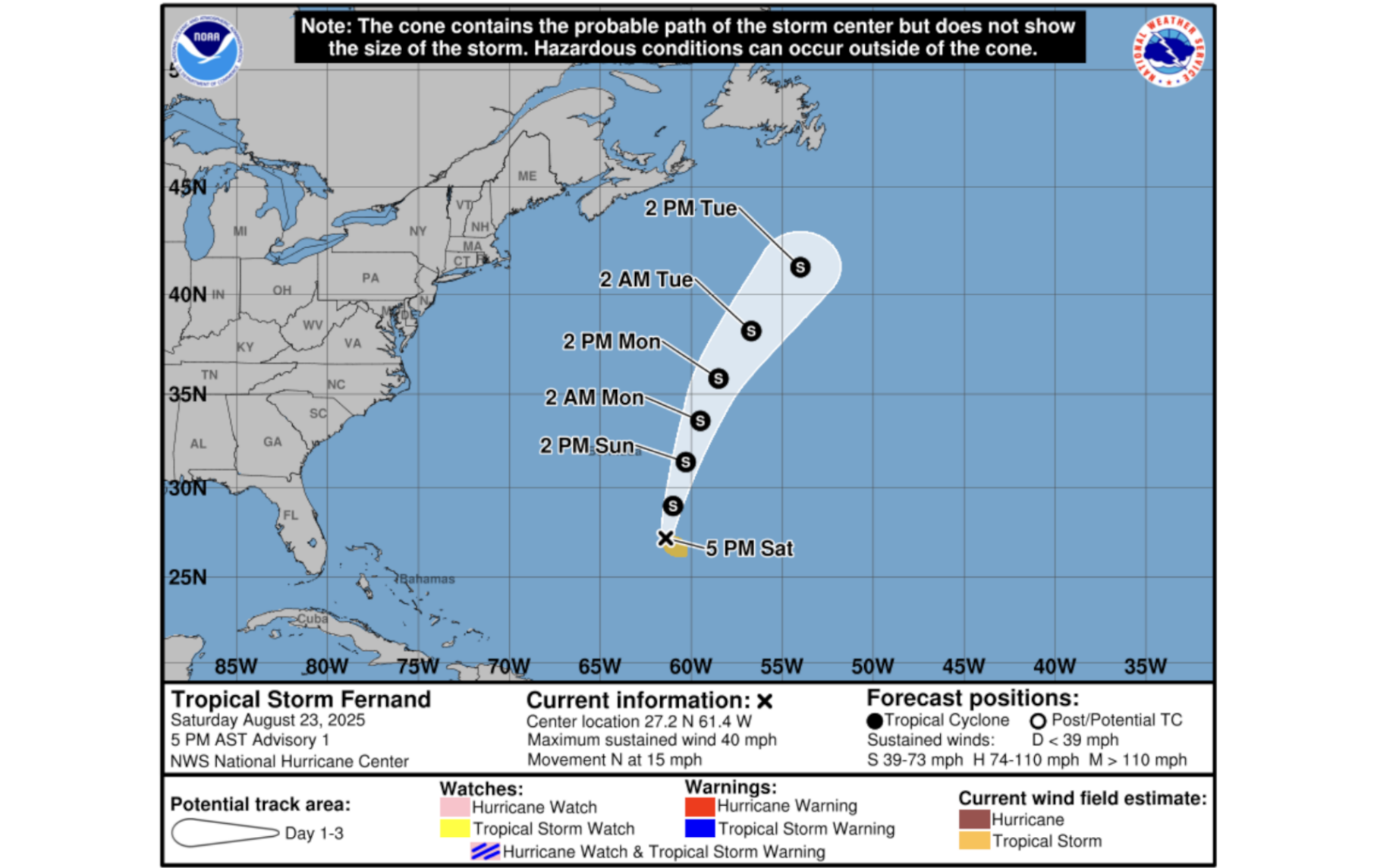 Tropical Storm Fernand forms in the Atlantic Ocean | Weather | nola.com