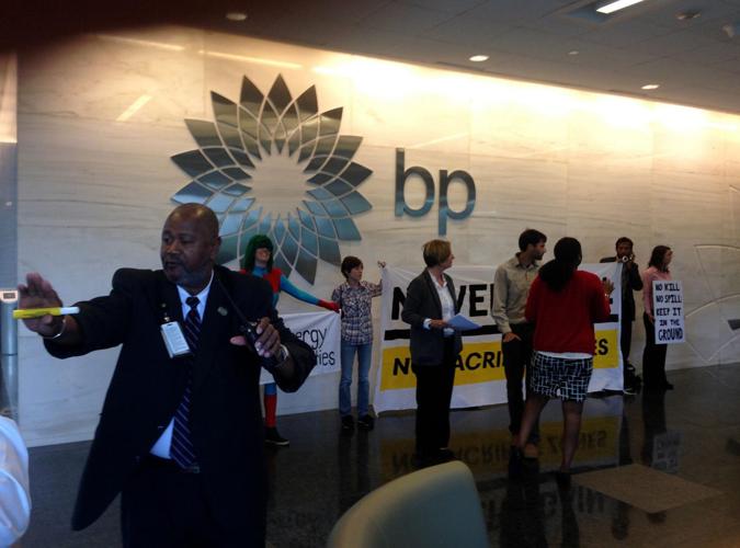 Protest at BP Houston headquarters ends with 6 activists arrested ...