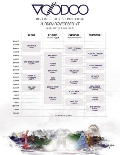 2015 Voodoo Fest releases 'cubes' with full schedule, including times ...