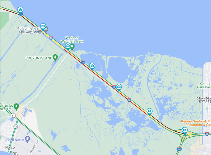 Crash causes hour-long delay on Bonnet Carre Spillway Bridge Tuesday ...