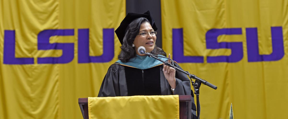 Official addresses grads at LSU -- a school her grandparents couldn't ...