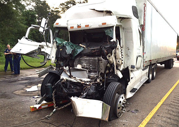 Truck driver in stable condition after 18-wheelers collided on I-12 ...