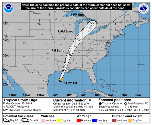 Tropical Storm Olga forms and will come ashore in Louisiana; flash ...
