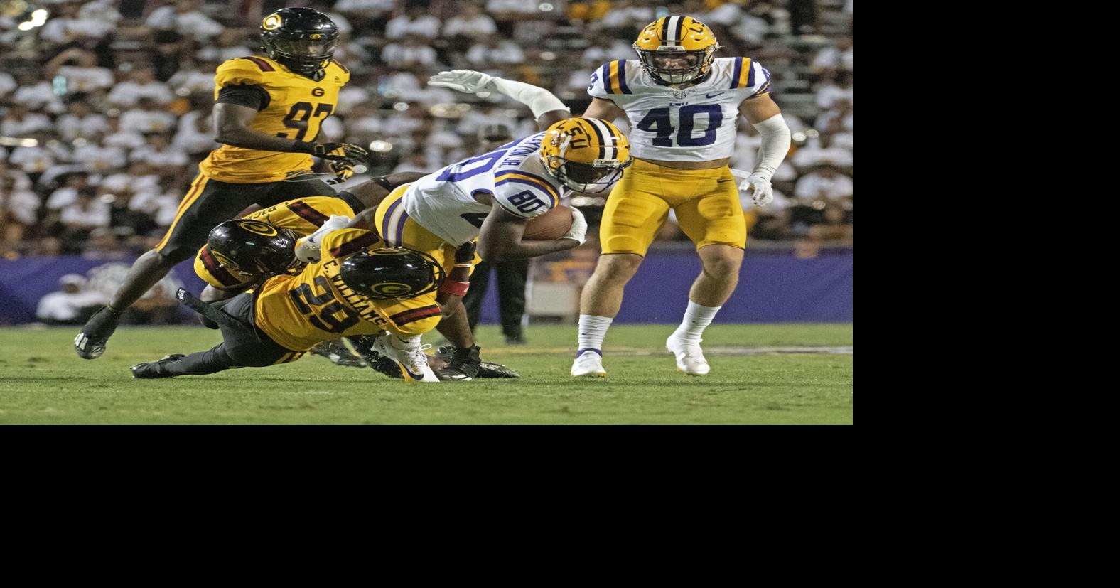 Grambling linebacker Jaquavis Richmond injured in game with LSU, taken ...