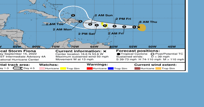 Tropical Storm Fiona 7am track Sept 15 | | nola.com