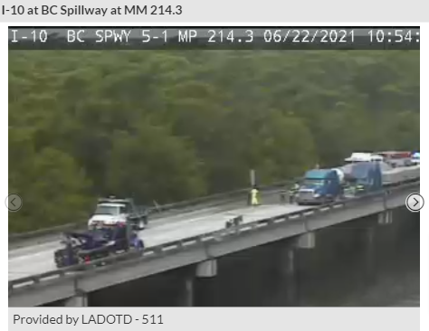 Interstate 10 East reopens hours after 18-wheelers crash on bridge over ...