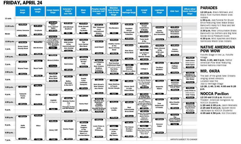 New Orleans Jazz and Heritage Fest ‘cube’ lineups released | News ...