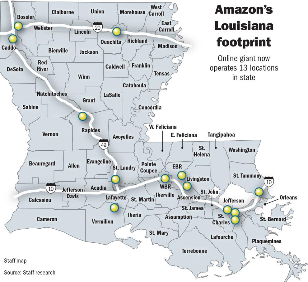 By the numbers: Amazon expands to 13 Louisiana locations | Business ...
