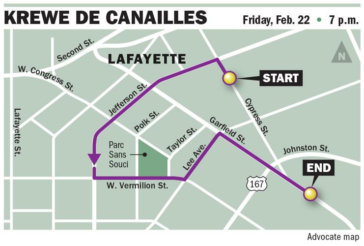 Barricades going up this week along Lafayette's Mardi Gras parade route ...