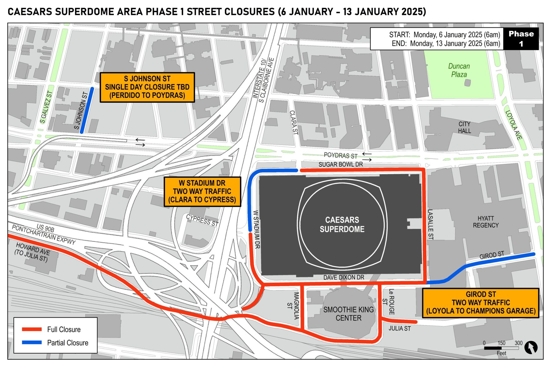 New Orleans closes roads near Superdome ahead of Super Bowl | News ...