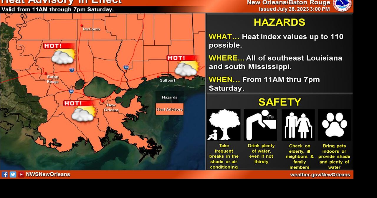 Heat and air quality advisories for southeast Louisiana | Weather ...