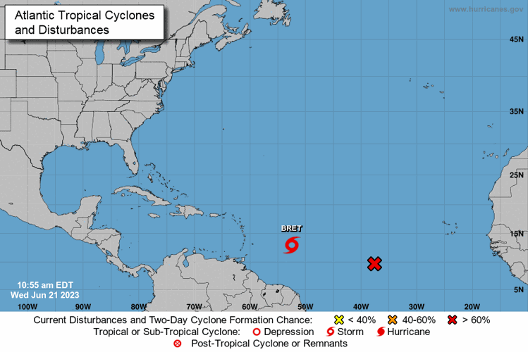 Tropical Storm Bret strengthens ahead of Caribbean landfall | Hurricane ...