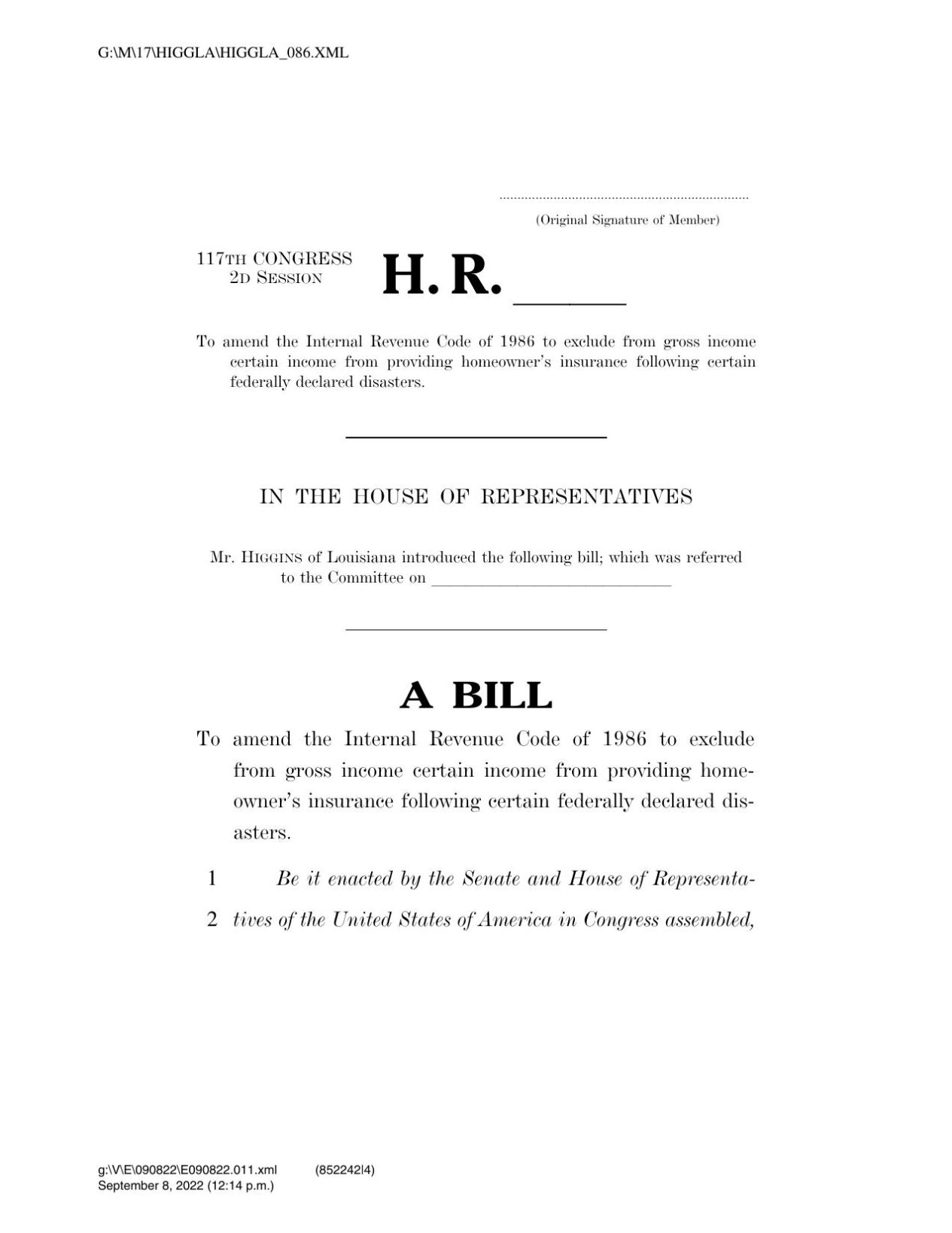 Higgins Insurance Bill | | nola.com