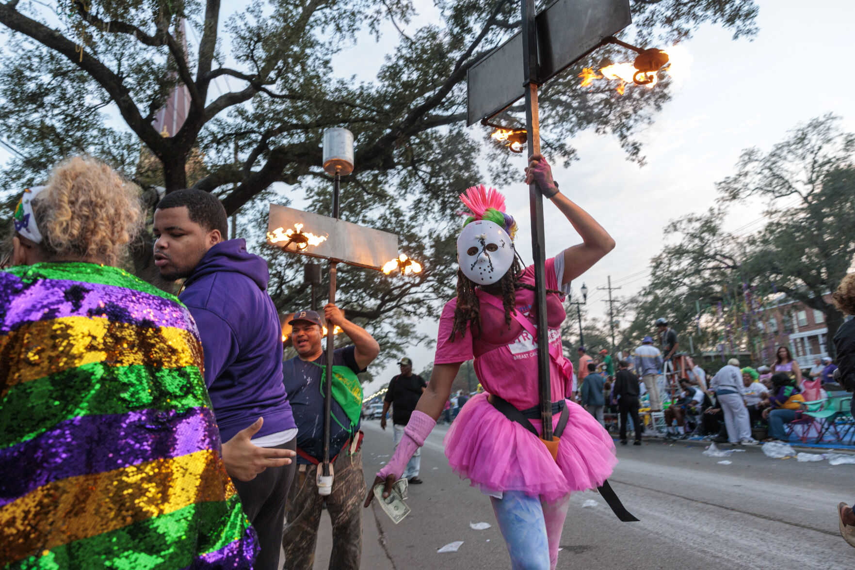 Photos: Flambeaux helped light the way for the Knights of Babylon ...