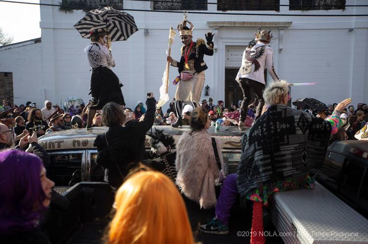 See the krewes of Red Beans and Dead Beans meet on Lundi Gras 2019 ...