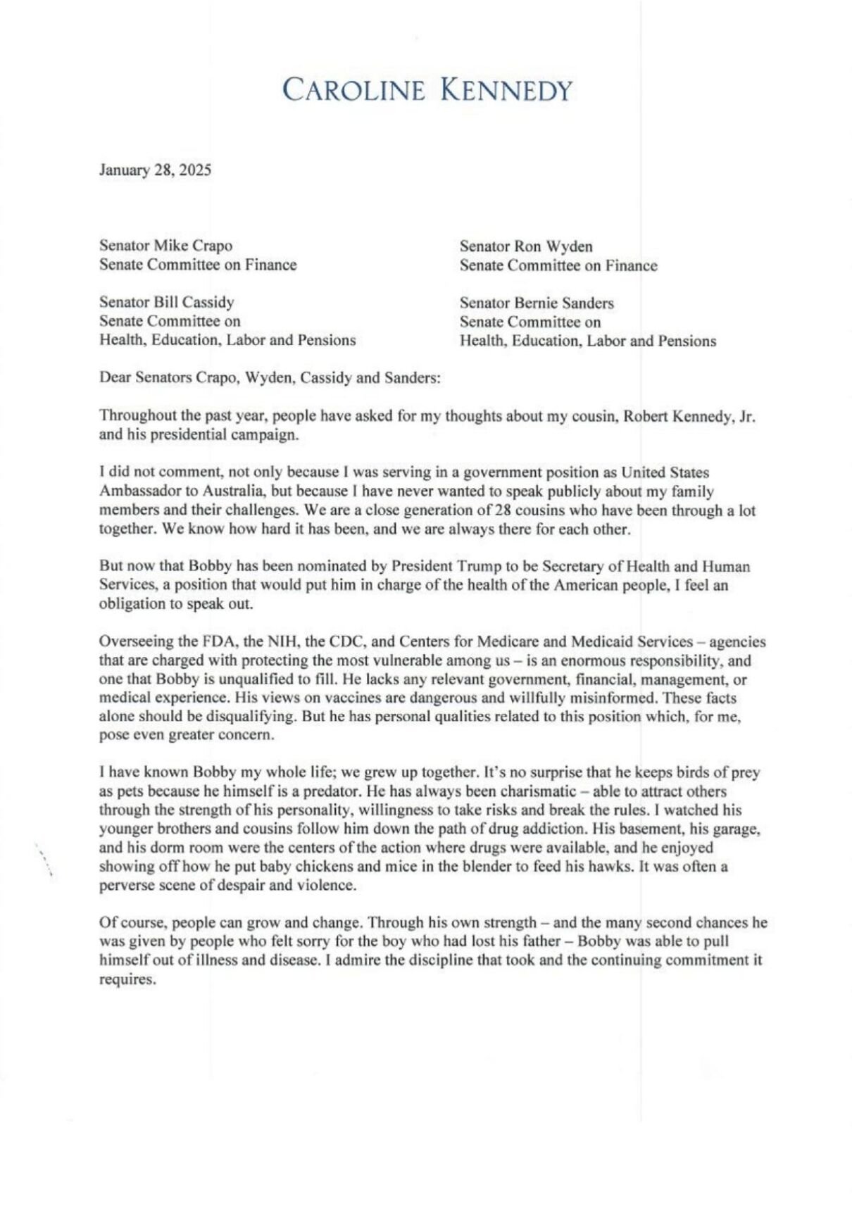 Caroline Kennedy letter 012825 | | nola.com
