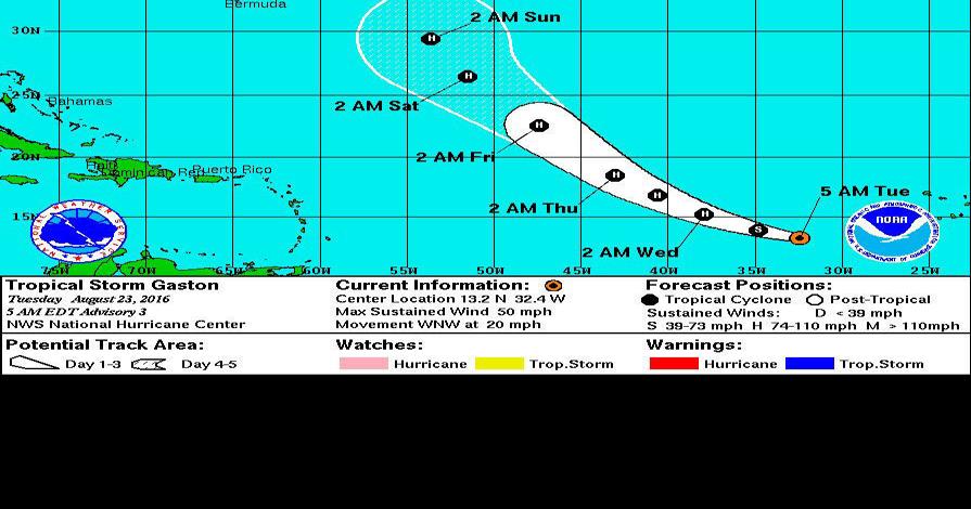 Tropical Storm Gaston strengthens in eastern Atlantic, expected to ...