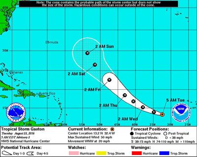 Tropical Storm Gaston strengthens in eastern Atlantic, expected to ...