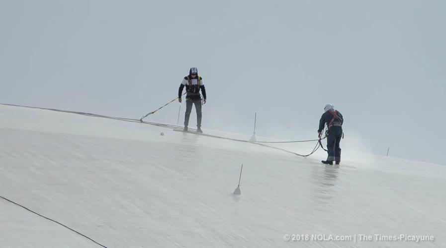 Sprucing up the 10-acre roof of the Mercedes-Benz Superdome: See photos ...
