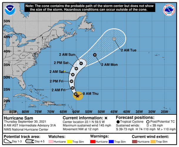Hurricane Sam, Tropical Storm Victor strengthen in Atlantic: See their ...