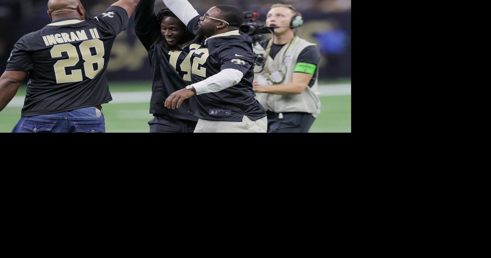 Mark Ingram, Alvin Kamara, Deuce McAllister do Saints chant | Saints ...